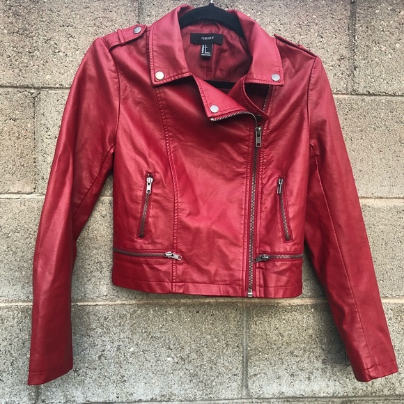 Forever 21 | Jackets & Coats | Forever2 Moto Biker Faux Leather Jacket ...